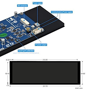 waveshare 7.9inch Capacitive Touch Display Compatible with Raspberry Pi 5/4B/3B+/3A+/CM3/3+/4 400×1280 Resolution IPS DSI Interface