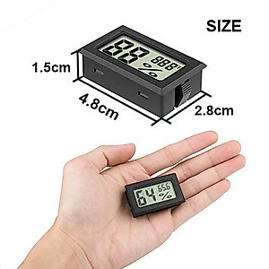 JEDEW 2-Pack Hygrometer Gauge Thermometer Indoor/Outdoor,Mini Digital Temperature Humidity Meter for Humidifiers Greenhouse Reptile Plant Humidors,LCD Monitor, Display in Fahrenheit (℉)