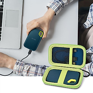Case Compatible with SanDisk 1TB 2TB 500GB 4TB/for SanDisk PRO Extreme Portable SSD, External Solid State Hard Drive Storage Holder for SDSSDE61/ SDSSDE60/ SDSSDE81/SDSSDE30/SDSSDE60 (Box Only)(Green)