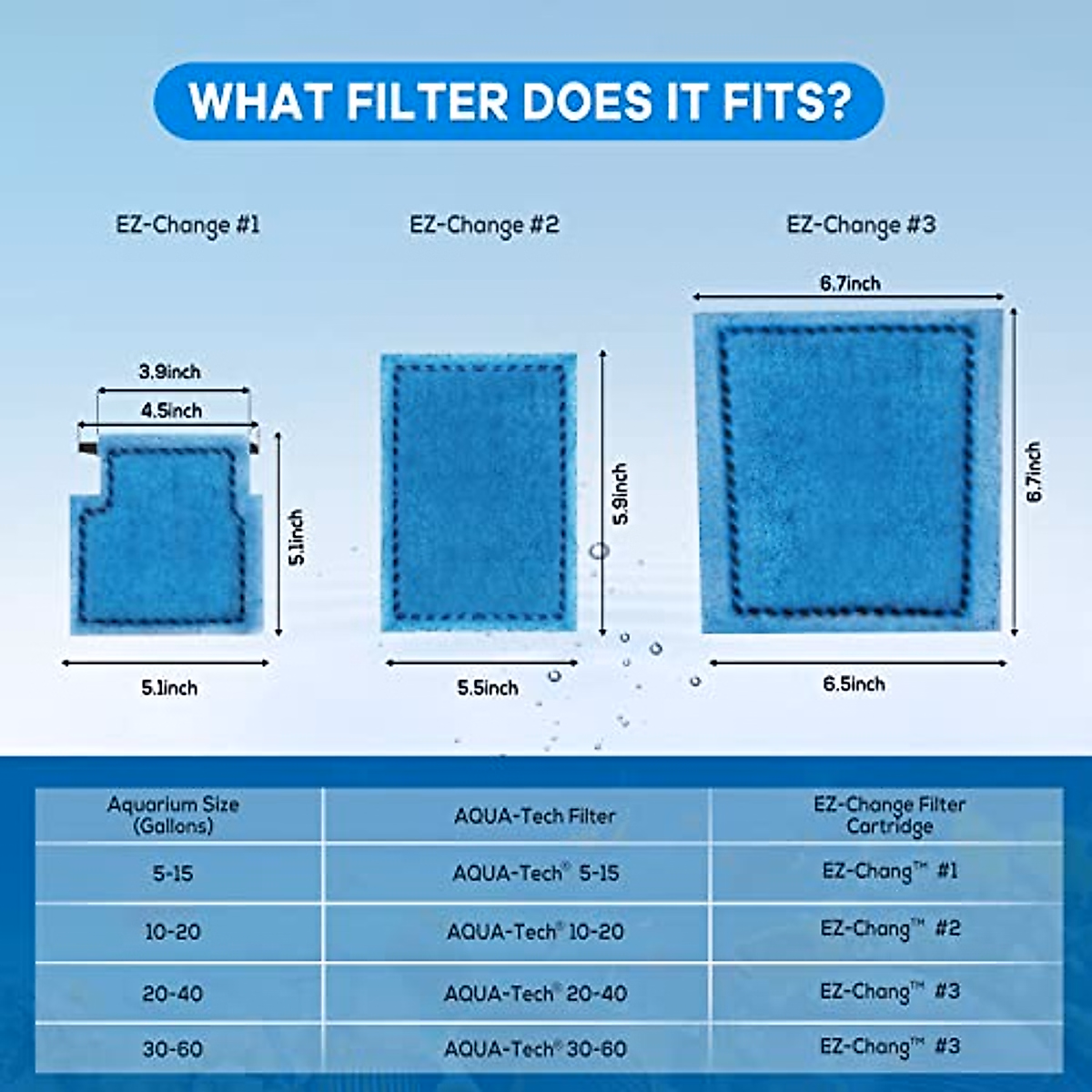 xbbwmrs 16 PCS Aquarium Filter Cartridge for Aqua-Tech EZ-Change #3 Fish Tank Filter Cartridge Fits Aqua-Teach 20-40 & 30-60 Power Filter