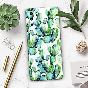 DesignSkinz Watercolor Cactus Bloom V1 Protective Vinyl Decal Wrap Skin Cover Compatible with The Samsung Galaxy S20 (Screen Trim & Back Glass Skin)