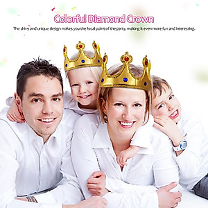 NUOBESTY Crown Hat, 4Pcs Golden Kids Party Crown Set, Fabric Birthday Crown Hat for Birthday Party & Baby Shower, Safe Material, Photo Prop, Party Hat, Princess Theme, Children's