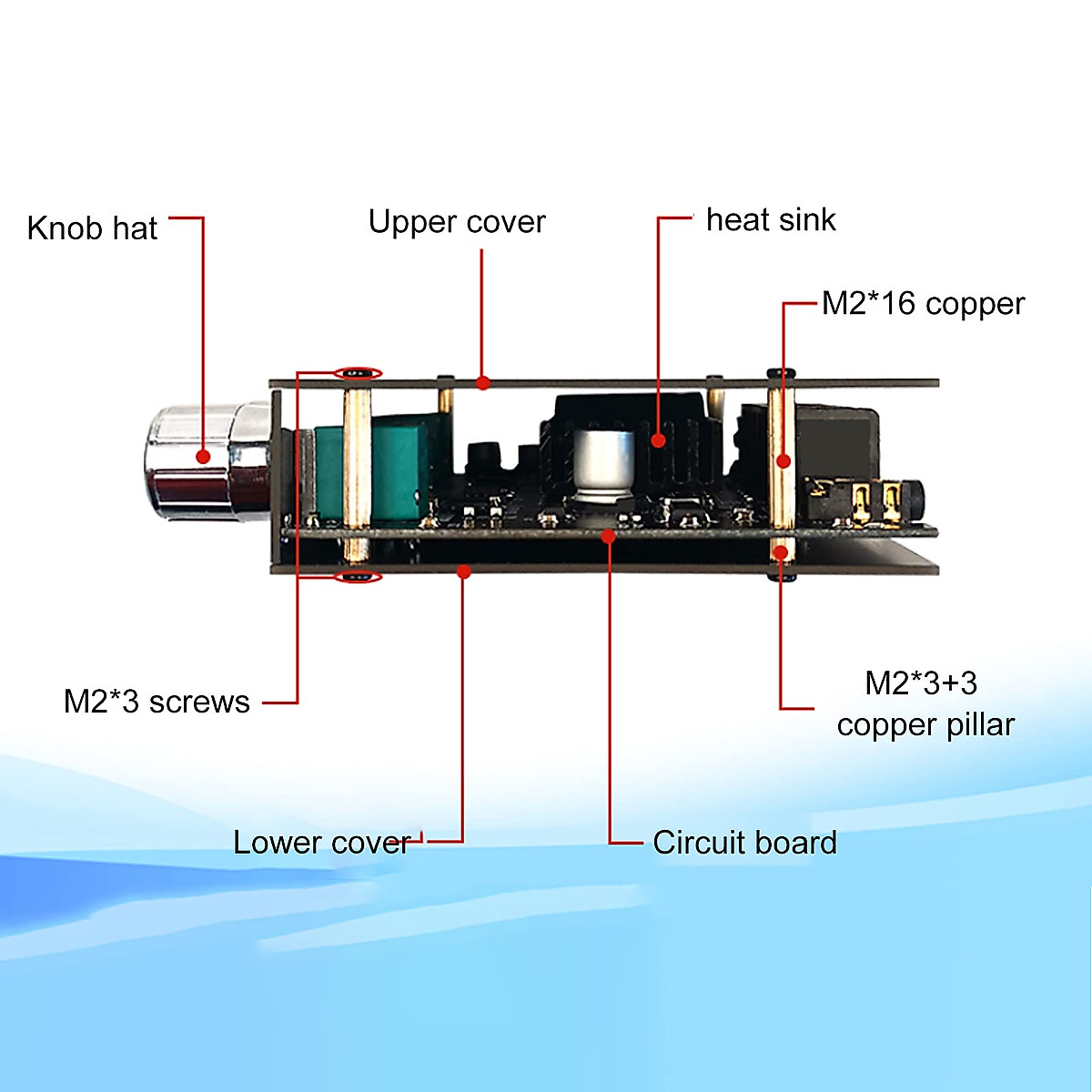 Hilitand 2.1 Channel Digital Power Amplifier Module, 20W x 2, BT 5.0, Surface Mount, Voltage: 12-24V, Impedance: 4-8 Ohm, For 20-100W Speakers, Hilitand57pec09ka8