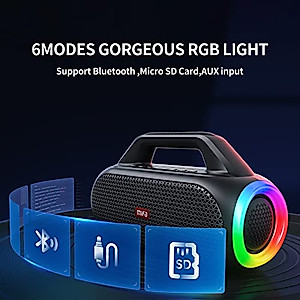MIFA Bluetooth Speakers Portable Wireless, 60W IPX7 Waterproof Party Speaker with Loud Deep Bass,Aux Input, Micro Sd Card Supported, 24hrs Playtime,10000mAh Power Bank