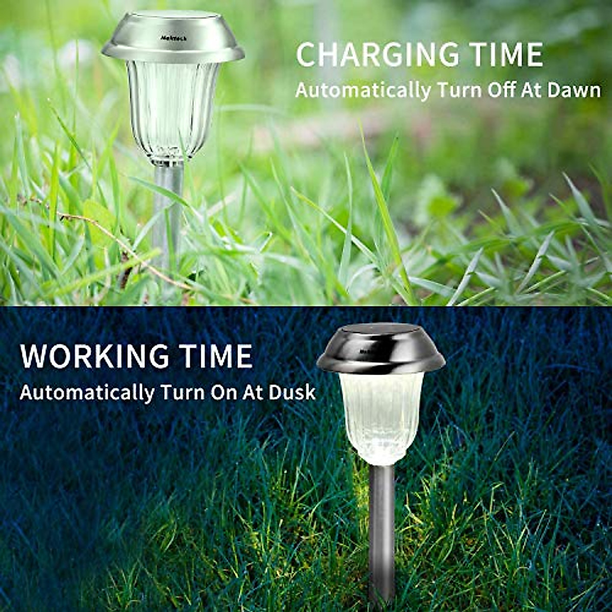 Nekteck Solar Lights Outdoor, 6 Pack Solar Pathway Lights Waterproof, Landscape Lighting Solar Powered, Wireless Solar Garden Lights Decorative for Yard, Patio, Landscape and Walkway