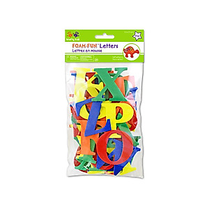 Classroom Alphabet Letters - Primary Colors Peel & Stick Letters Foam Shapes for Bulletin Boards or Crafts - 2 Inch Tall - 52 Count