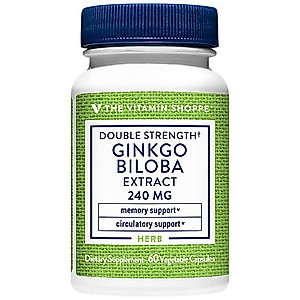 Double Strength Ginkgo Biloba Extract a" Memory & Circulatory Support a" 240 MG (60 Vegetable Capsules)