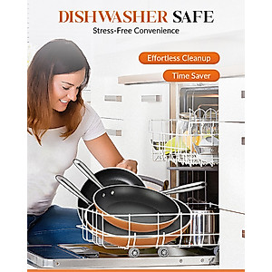 GOTHAM STEEL 12 Inch Non Stick Frying Pans Nonstick Frying Pan, Nonstick Pan, Cooking Pan, Nonstick Skillet, Cooking Pan, Non Stick Pan, Oven Safe Copper Pan for Cooking, Dishwasher Safe