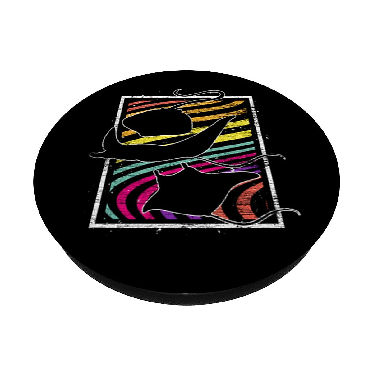 Retro Aquarium Stingray Ocean Animal Lover Manta Ray PopSockets Swappable PopGrip
