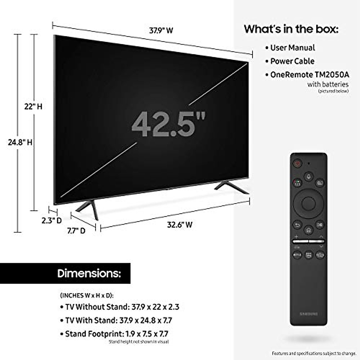 Samsung 43 inches Class Q60T QLED 4K UHD HDR Smart TV (2020) (Renewed)