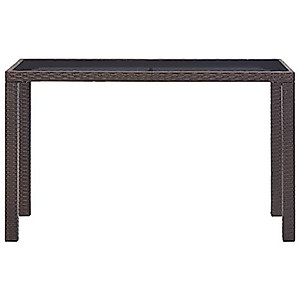 YUUIKLLE Garden Table ， Patio Coffee Bistro Table PE Rattan Wicker Side Table，for Patio, Balcony，Backyard,Lawn，Brown 48.4"x13.6"x29.1" Poly Rattan