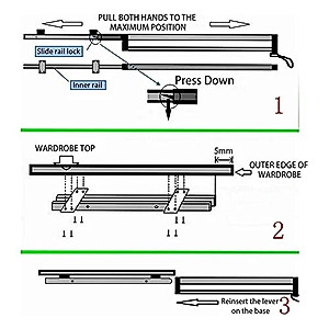 OMOONS Drying Racks,Clothes Rail Pull-Out Closet Drying Rack Slide/Trouser Rack,Space-Saving Wardrobe Drying Rack,Household Storage Rack,for Scarf/Jeans/Towel/500Mm