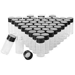jiuwu 50 Pack,5 Ml(1/6 oz) Clear Glass Essential Oil Bottle,Empty Refillable Travel Glass Vial with Screw Caps,Liquid Sample Vial Preservation Storage Vials