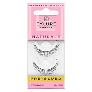 Eylure Press On Pre-Glued False Eyelashes, Naturals, No. 031, 1 Pair
