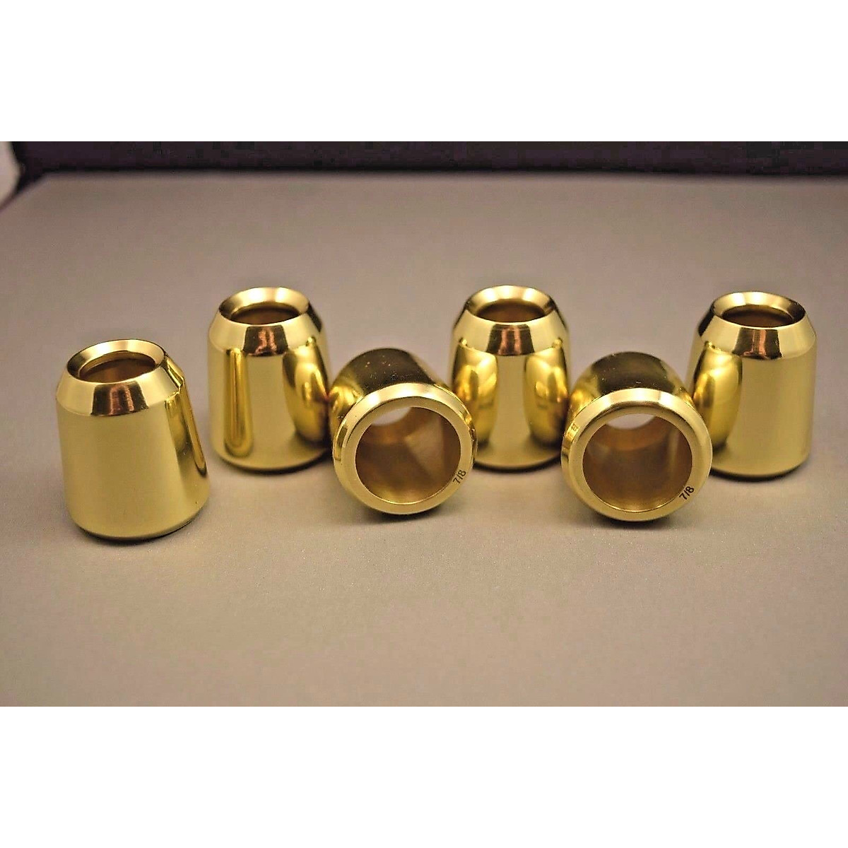 Set of 6 Solid Brass Candle Followers, Candle Toppers for 7/8" Diameter Candles (6 Pieces)