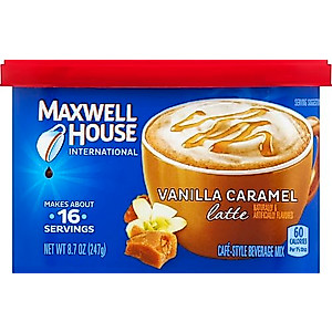 Maxwell House International Vanilla Caramel Latte Café-Style Instant Coffee Beverage Mix (8.7 oz Canister)