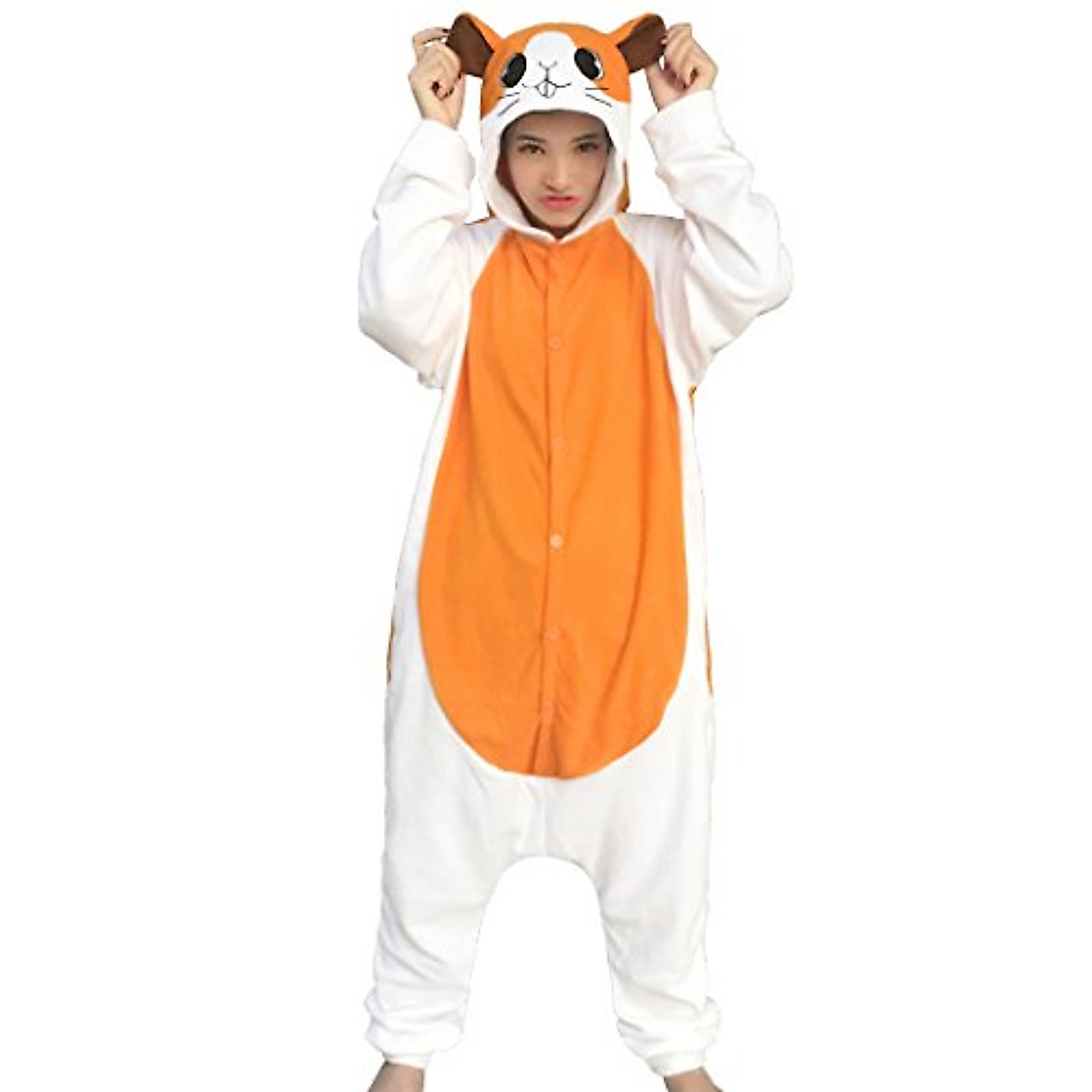 dressfan Animal Cosplay Costume Hamster Pajamas Women Girls Size XS Orange