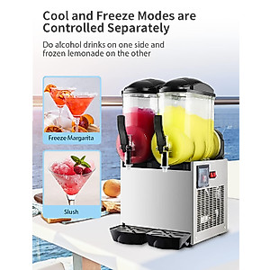 Commercial Slushie Machine, 30L 8Gal Frozen Drink Maker Machine, 1050W Stainless Steel Margarita Smoothie Slushy Machine for Home Party Restaurant Bar Beer Barn