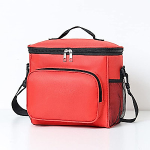 MTUERANC Lunch Bag Bento Bag Women/Men Insulated Lunch Box Lunchbox, Adults Lunch Tote, Reusable Leakproof Bento Box Cooler Bag with Adjustable Shoulder Strap for Work Office Picnic(Red)
