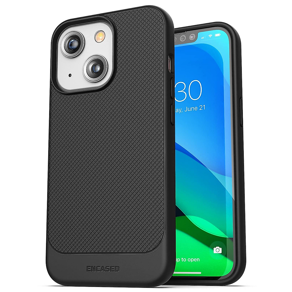 Encased Thin Armor Designed for iPhone 13 Mini Belt Clip Case, Slim Fit Phone Case with Holster (iPhone 13 Mini)