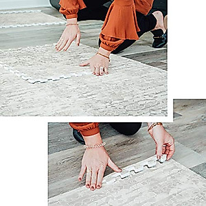 Famokids - Baby Play Mat, Tummy Time Mat, Soft & Comfortable Foam Play Mat for Baby, Interlocking Foam Mat, Non-Toxic & Waterproof Mat, Medium, 4 x 6 ft, Amber (Beige)