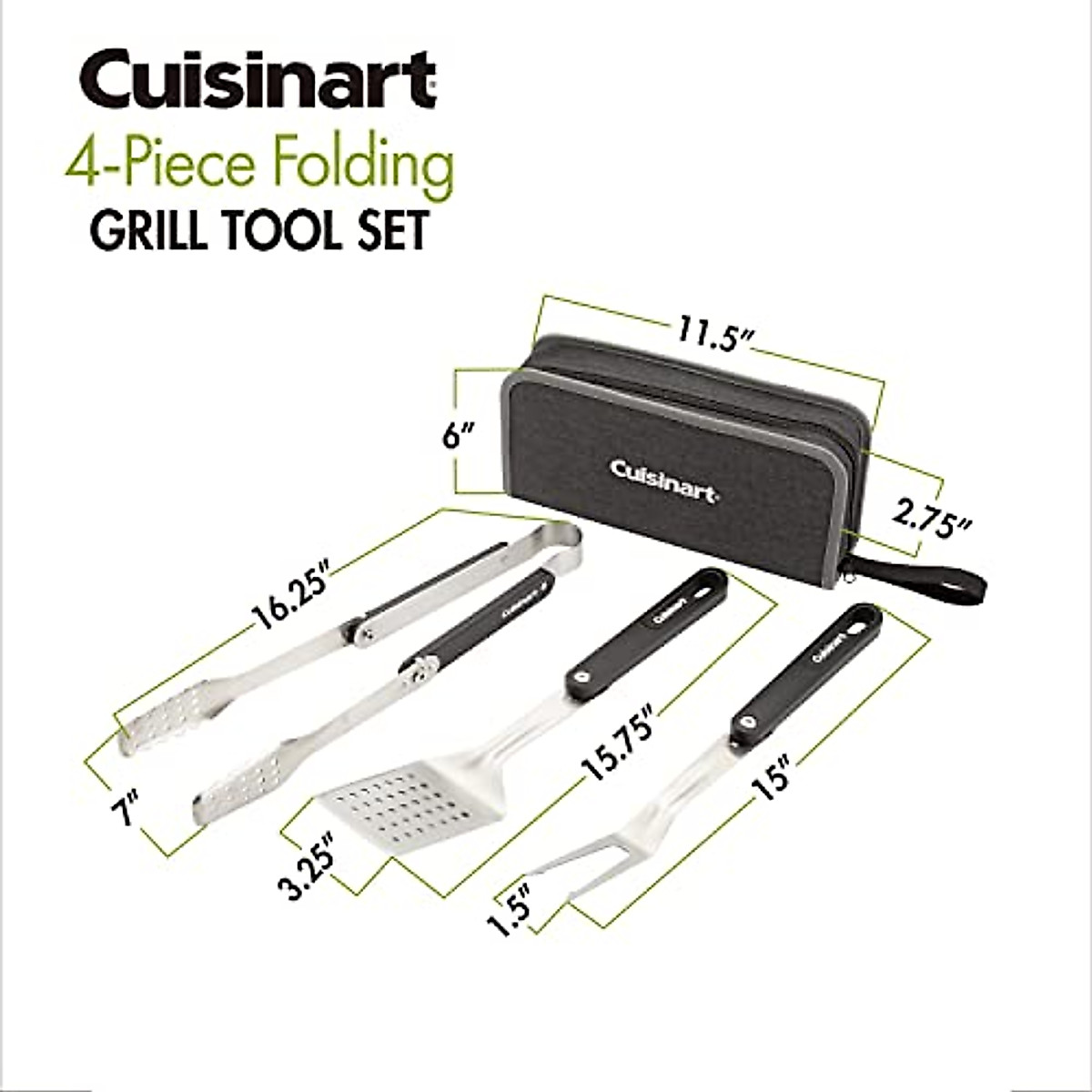 Cuisinart CGS-1000 4-Piece Folding Grill Tool Set