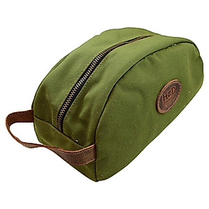 Hide & Drink, Water Resistant Canvas Toiletry Bag, Organizer, Travel Dopp, Home & Office Accessories, Handmade :: Olive