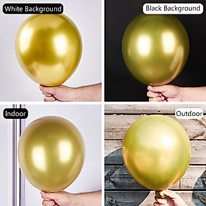 PartyWoo Metallic Gold Balloons, 140 pcs Gold Metallic Balloons Different Sizes Pack of 18 Inch 12 Inch 10 Inch 5 Inch Gold Balloons for Balloon Garland or Balloon Arch as Party Decorations, Gold-G101