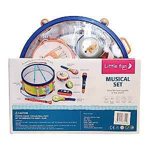 LITTLE FUN TIMES Musical Instruments for Toddlers 1-3 to Develop fine Motor Skills, Toddler Toys Musical Instruments for Kids 9 pcs Baby Instruments Preschool Educational Early Learning and Fun