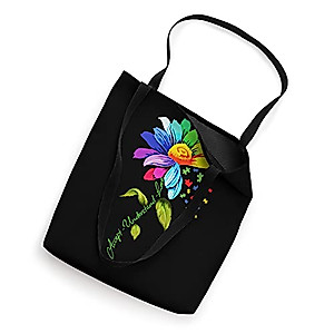 Daisy Floral Autism Awareness Accept Understand Love Mom Tote Bag