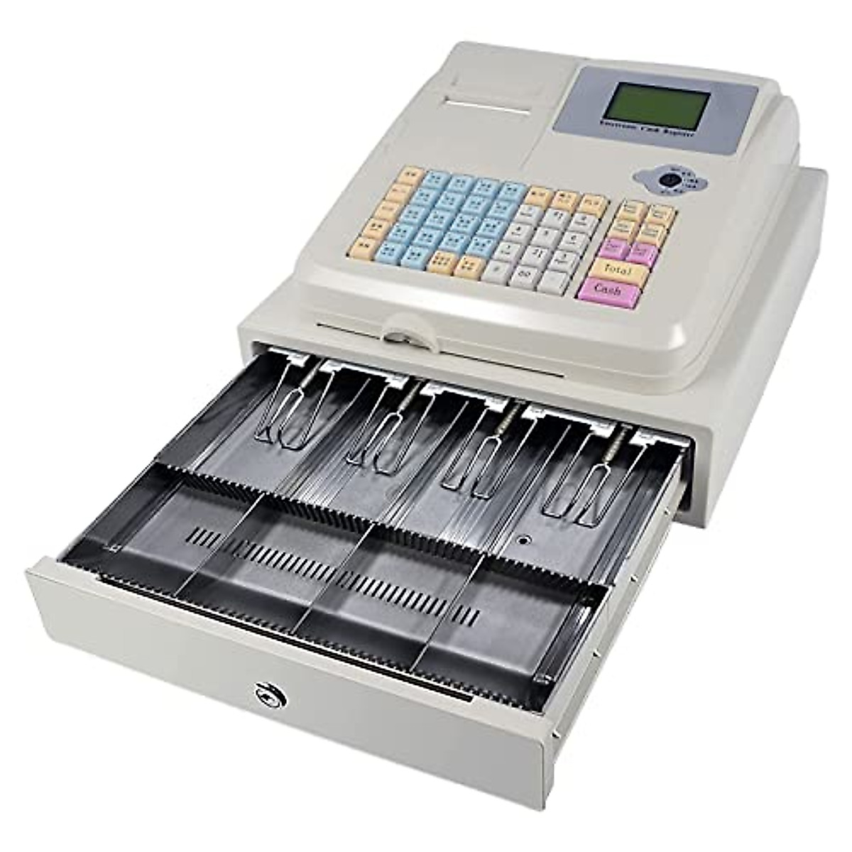 SNKOURIN POS System Cash Register,Electronic Cash Register with Removable Cash Tray and Thermal Printer,Small Square Money Drawer Multifunction Cash Register for Small Business/Retail/Restaurant