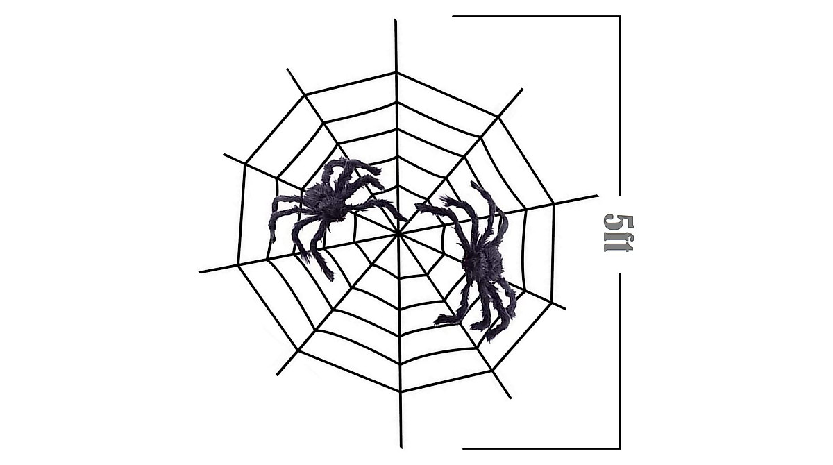 Spooky 4 Feet Black Spider Web Halloween Decoration | Durable & Versatile
