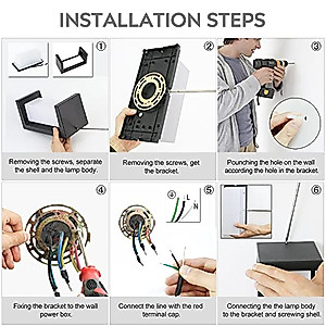 Sytmhoe Modern Outdoor Wall Lights,24W-LED Wall Sconce Light Fixtures,3-Color-Changeable Wall Mounted Lamps,Matte Black Porch&amp;Patio Light,IP65 Waterproof for Hallway Stairs Gardens