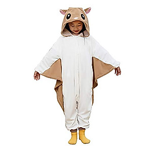 Flora Huxley Kids Animal Onesie Cosplay Helloween Costume (Flying Squirrel, 6 Years)