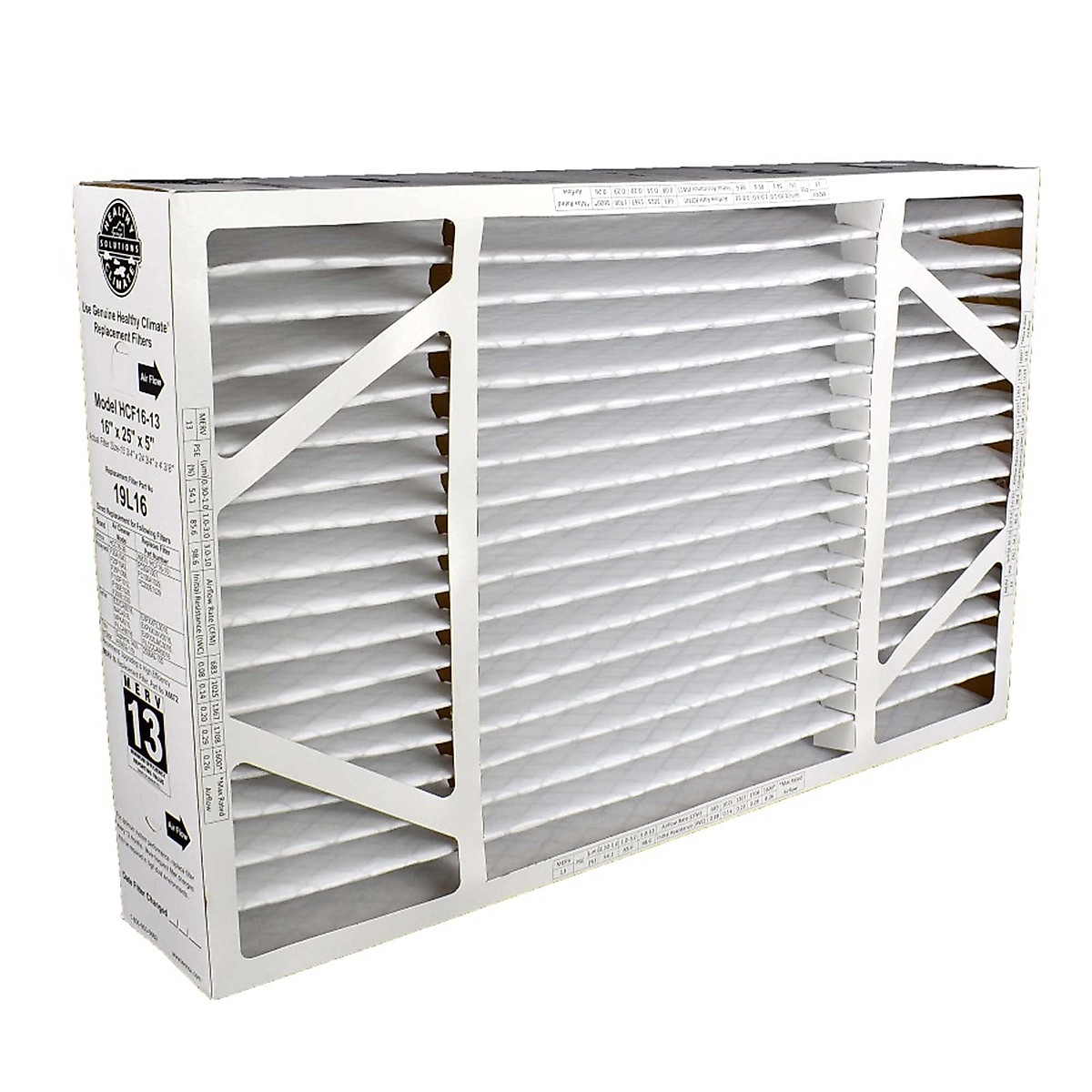 Lennox 19L16 16 x 25 x 5 Inch Healthy Climate Boxed Media Air Cleaner MERV 13 Efficient Home Furnace Replacement Filter for Dust, Pollen, and More