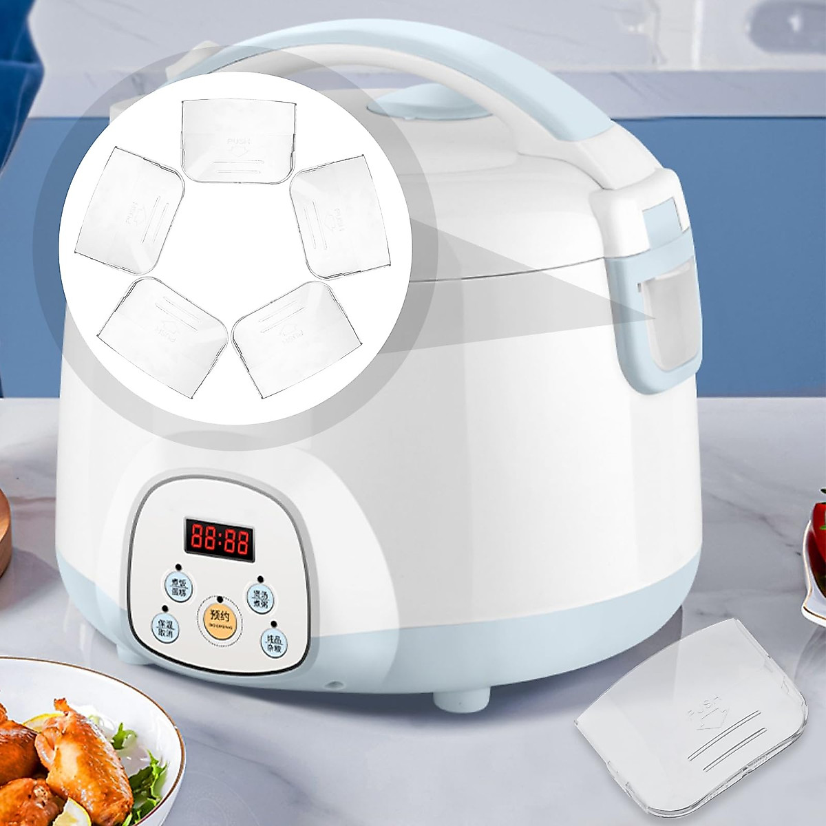 5pcs Rice Cooker Water Box Universal Electric Rice Cooker Water Cups Replacement, Cooking Condensation Water Cups for Pressure Cooker Replacement Parts, Plastic Water Collectors Cooker Water Boxes