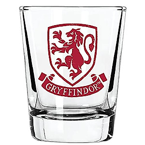Harry Potter Shot Glass Set - 2 oz. Capacity - Set of 4 Glasses - Gryffindor, Slytherin, Hufflepuff, Ravenclaw