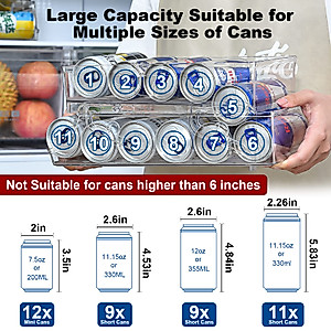 MYLOLF 2-Layers Foldable Soda Can Organizer for Refrigerator Automatic Rolling Pop Can Storage Container, Beer & Beverage Drink Holder Can Dispenser for Fridge, Pantry, Cabinets - 1 Pack