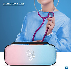 Yinke Stethoscope Case for 3M Littmann Classic III/Lightweight II S.E./ MDF Acoustica Stethoscope & Cardiology IV Stethoscope, Gift for Nurse, Carrying Storage Bag with Partition (Black)
