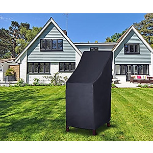 MAVINCHER Patio Chair Covers, High Back Outdoor Chair Covers Waterproof, 600D Heavy Duty Lawn Outside Barstool Chair Covers,Fits for 4-6 Stackable Dining Chairs,27"W x 27"D x 49"H, 1 Pack
