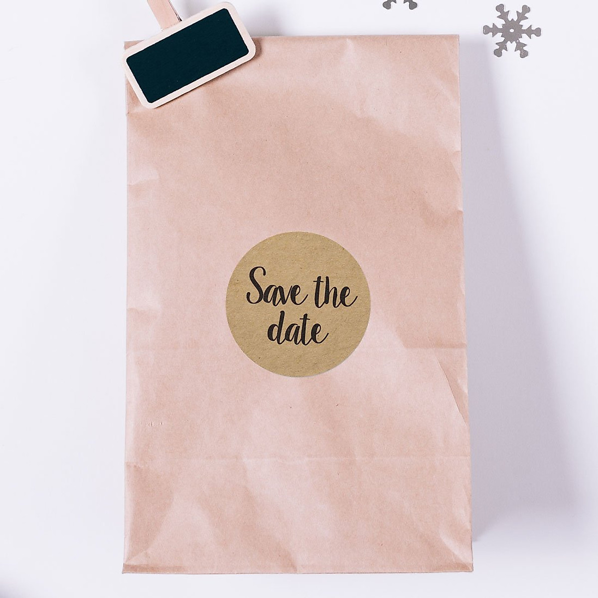 80-Pack, 2” Kraft Save The Date Stickers, Rustic Save The Date Labels, Envelope Seals