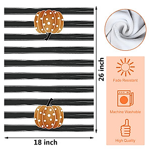 peony man 4 Pieces Fall Dish Towels Autumn Kitchen Towels Pumpkin Hand Towels Fall Tea Towel for Thanksgiving Autumn Harvest Holiday Kitchen Farmhouse Decorations, 18 x 26 Inch