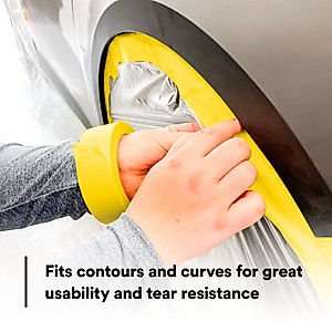 3M Automotive Refinish Masking Tape 06653, 388N, Yellow Color, Water Resistant, Multi-Purpose, 24 mm x 55 m