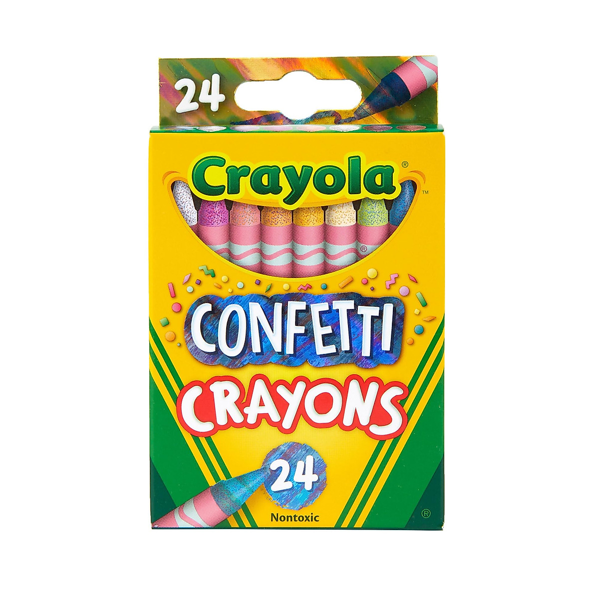 Crayola® Confetti Crayons, Assorted Colors, Pack Of 24 Crayons