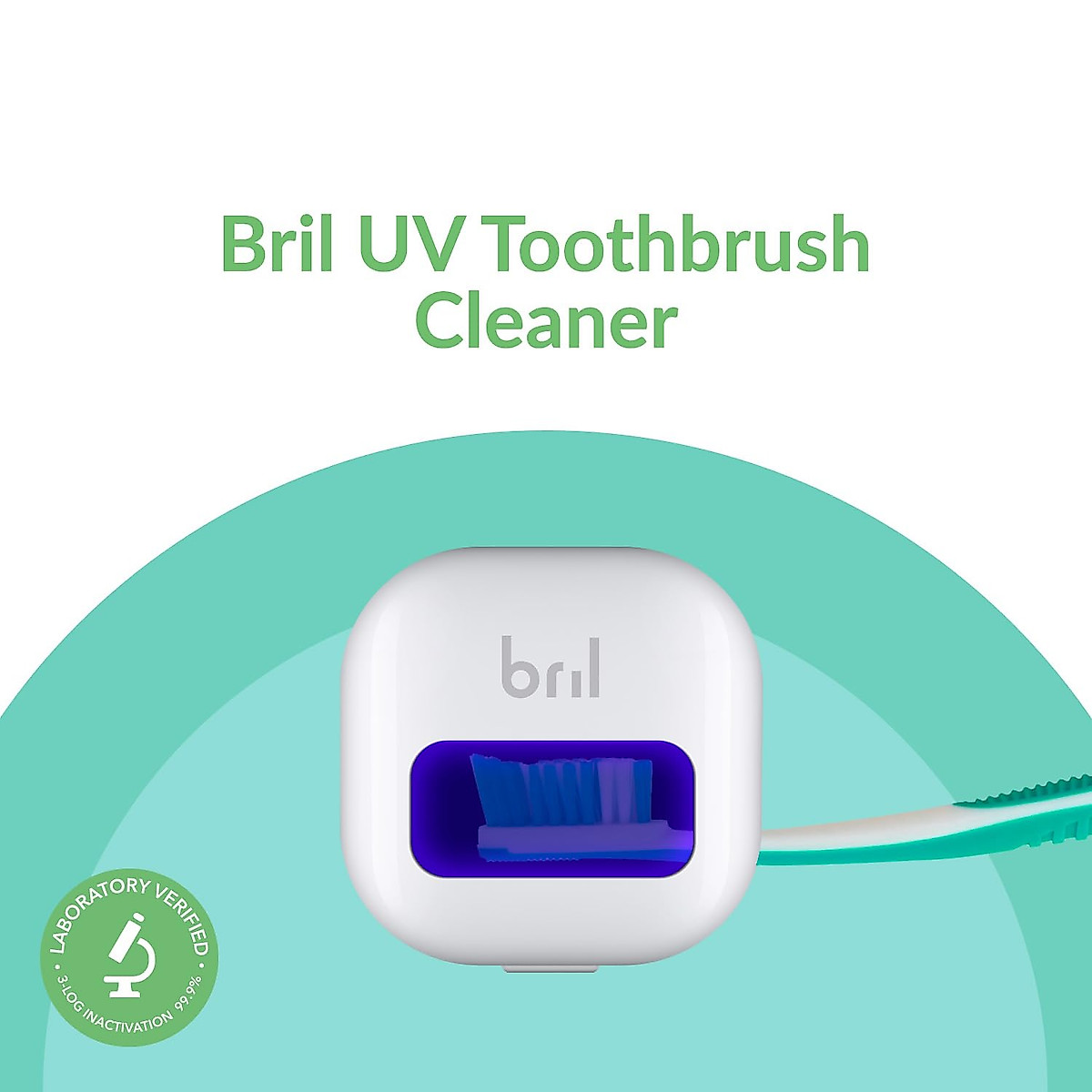 Bril UV-C Toothbrush Cleaner, Portable Cover, Magnetic Holder, and Travel Case for Any Size Toothbrush, White, Black, Navy (8 Pack)
