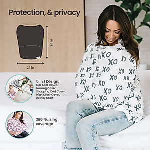 Copper Pearl Multi-Use Cover: Car Seat Covers, Nursing Cover, and Stroller Cover for Sun - Stretchy Fabric, All-Season Use, Stylish Designs, Easy Access for Moms - Rose