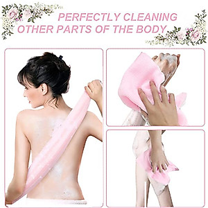 Yiclick Exfoliating Washcloth Towel [3 Pack], Japanese Exfoliating Bath Wash Cloth for Body Exfoliation, Korean Back Scrubber Washer for Shower, African Net Sponge Brush Loofah Exfoliator (3 Colors)