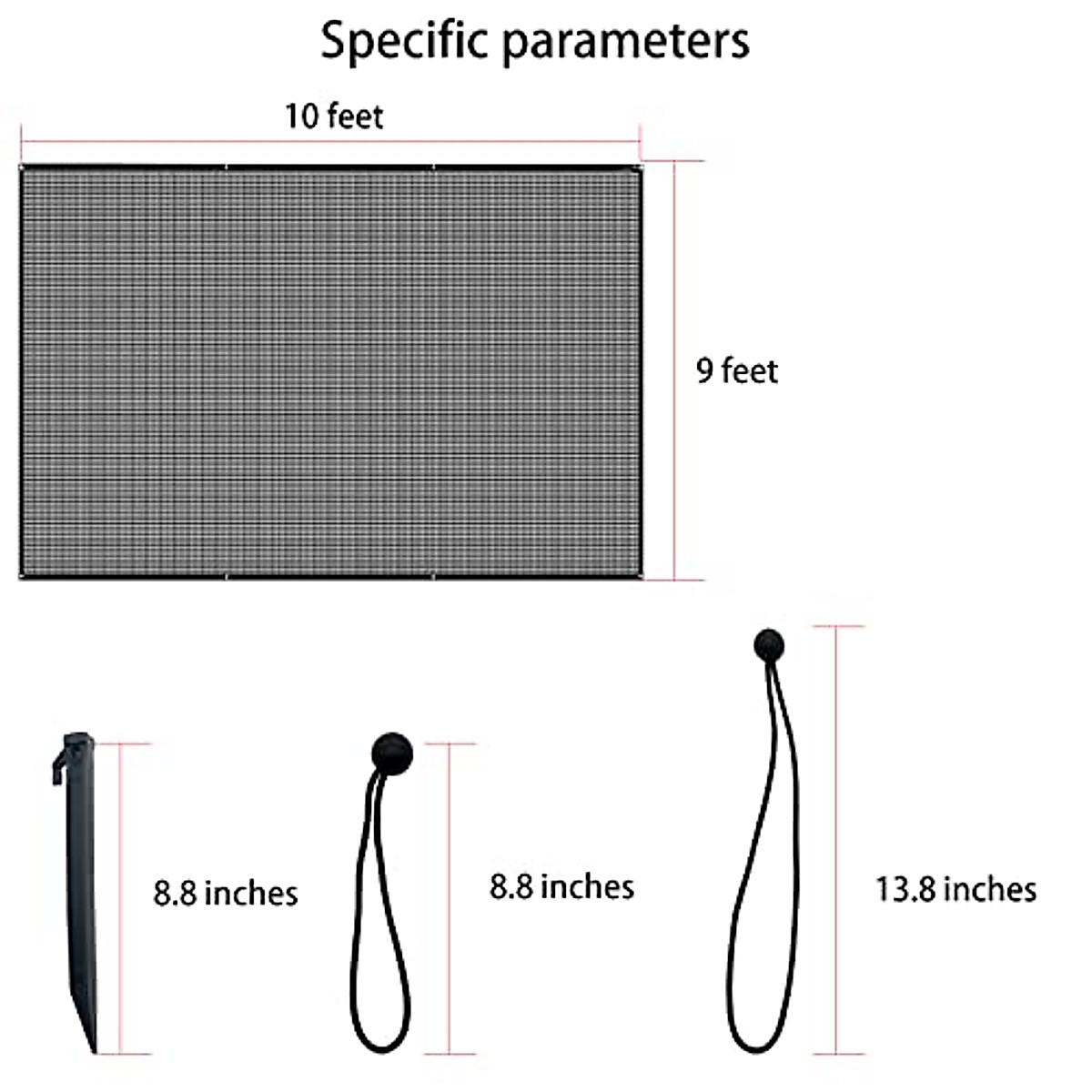 9 ' X 10 'RV Awning Shade Replacement for Grid Sunshade RV Camper Trailer (Black)