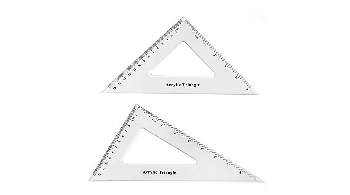Coopay Large Triangle Ruler Set Square for Precise Drafting 30/60 & 45/90