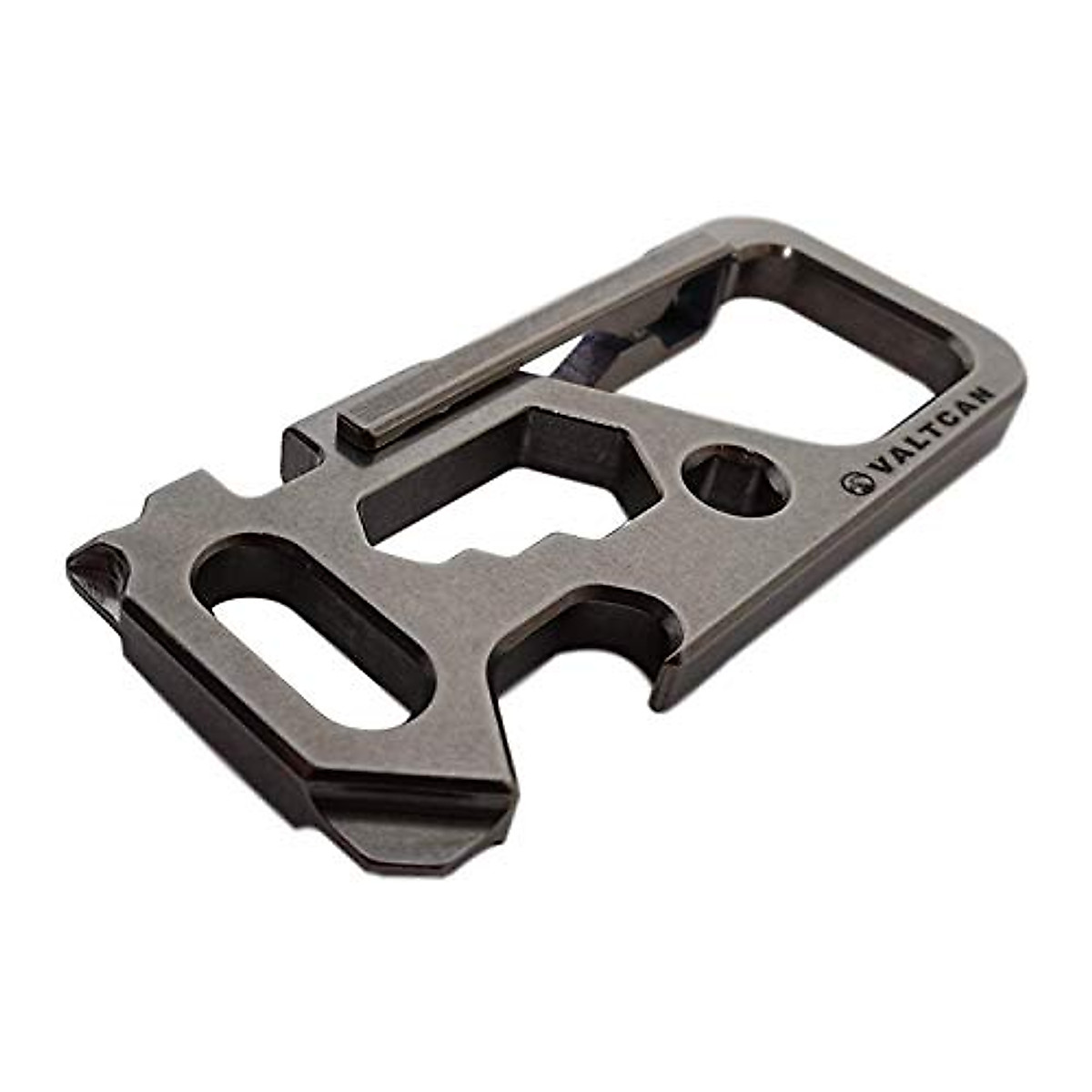 Valtcan Titanium Carabiner Multi Tool Key Chain Holder Glossy Stonewash